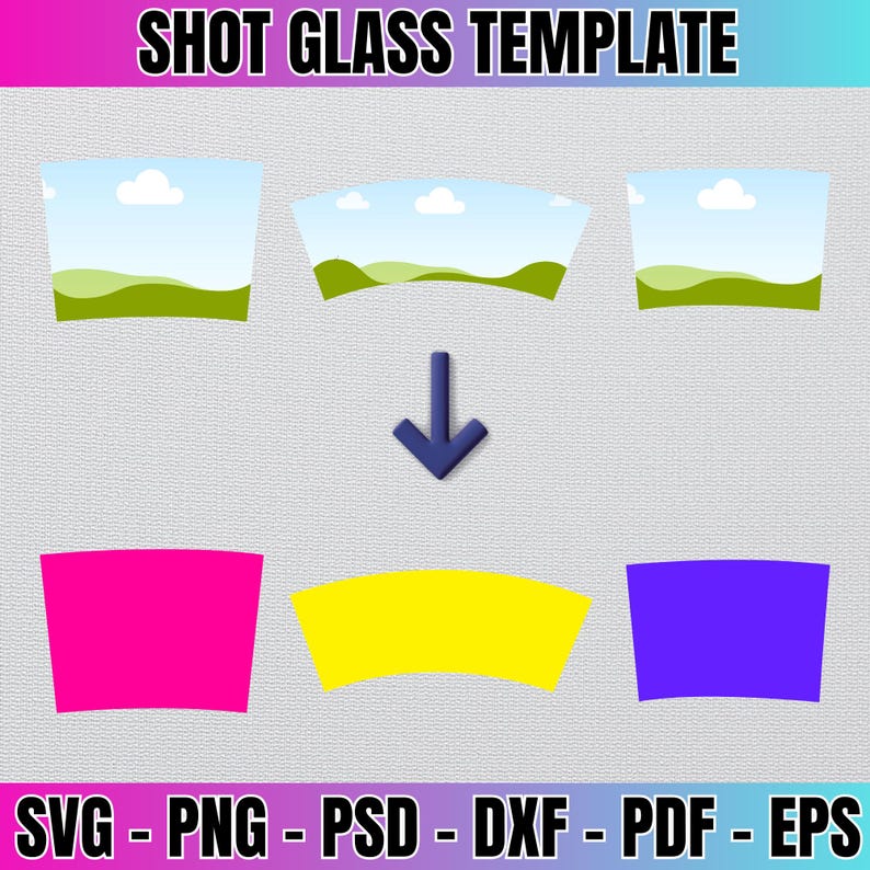Shot Glass Template Bundle: Sublimation SVG, Canva Drag & Drop (digital ...