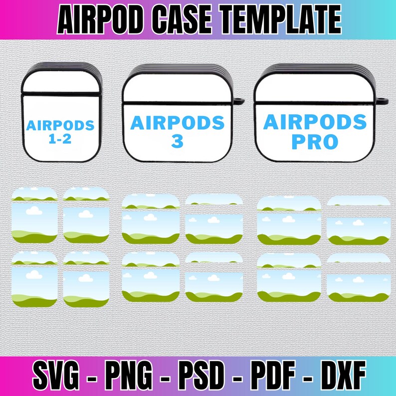AirPod Case Sublimation Template Bundle: AirPod 1/2/pro/3, Canva ...
