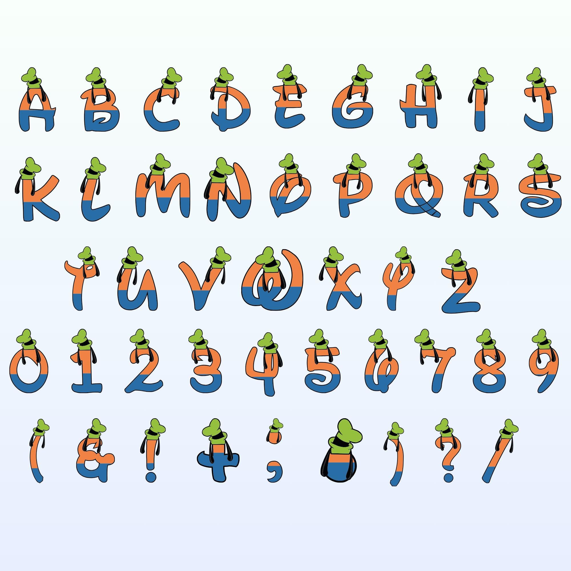 Mickey Mouse Alphabet SVG, Disney Font Mega Bundle (digital Download ...