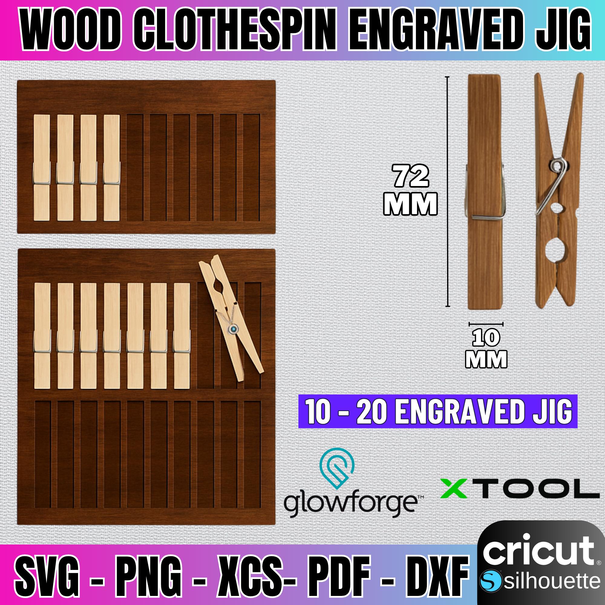 Clothespin Jig Template: Laser Cut & Engraved File (digital Download ...