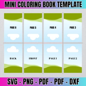 Mini Coloring Book Template: DIY Booklet for Kids (digital Download) - Etsy