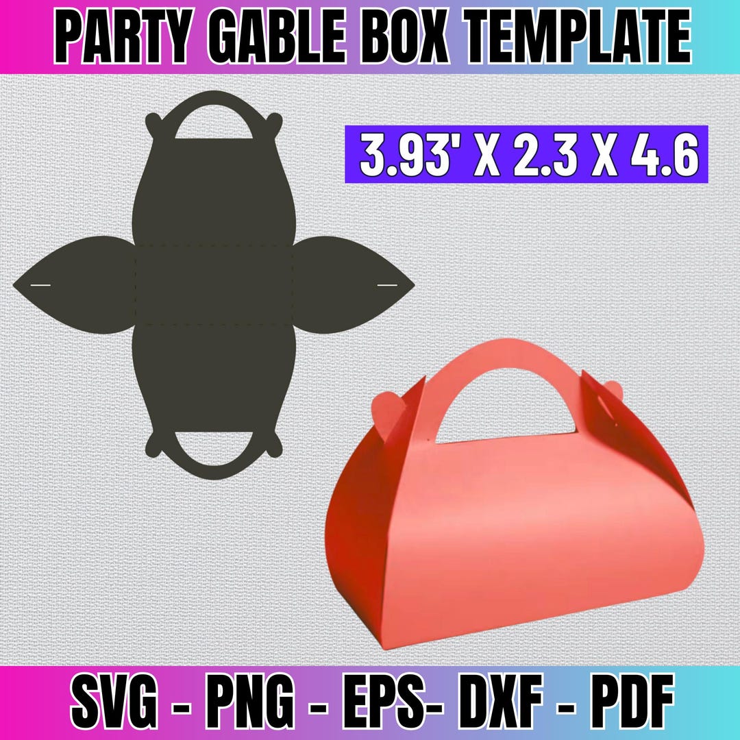 Gable Box Template, Party Gable Box Template, Box Svg, Gift Box Svg, Party Favor Box Template ...