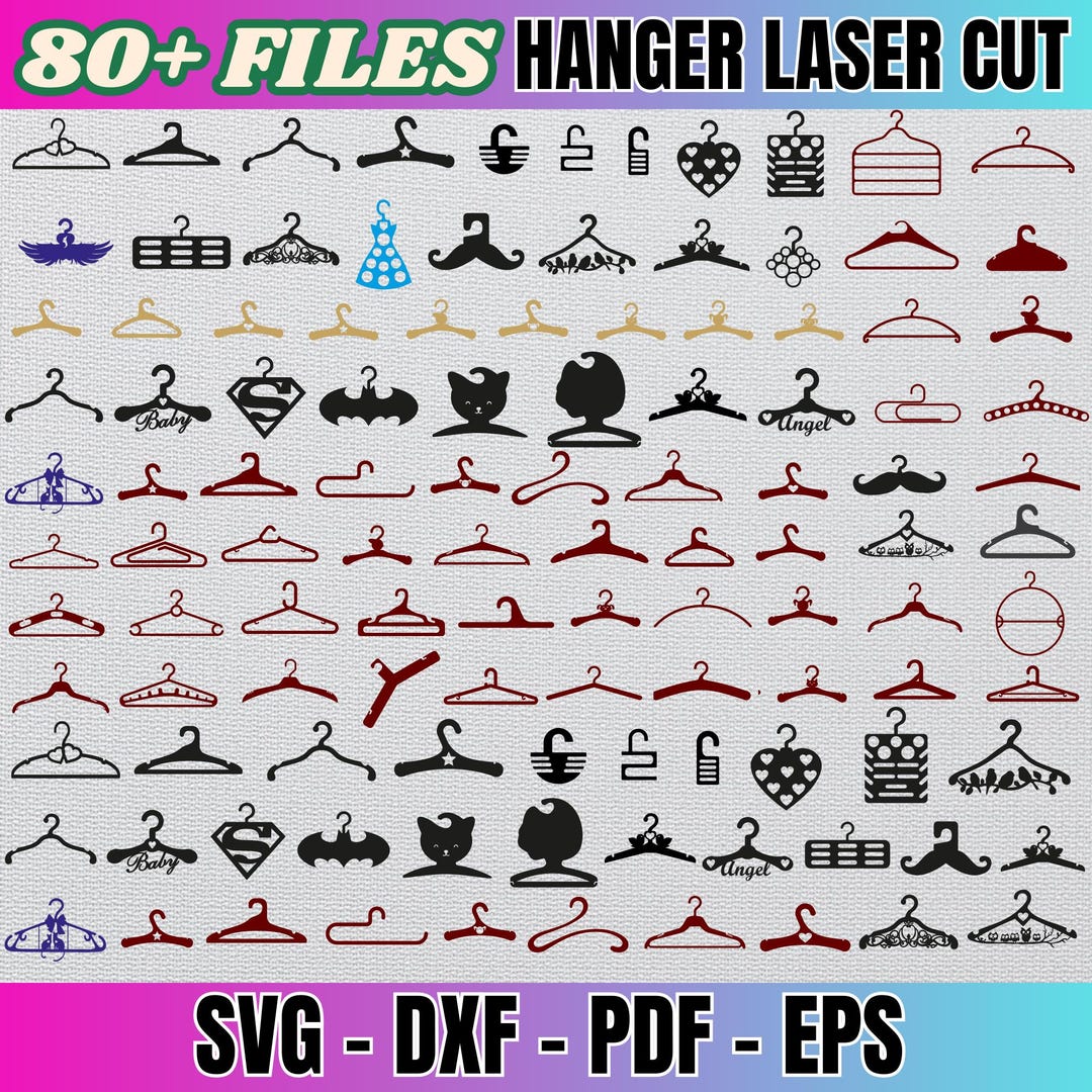 Hanger Svg, Hangers Svg Cut Files, Clothes Hanger Svg, Hanger Dxf ...