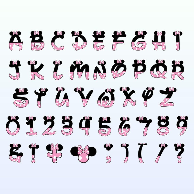 Mickey Mouse Alphabet SVG, Disney Font Mega Bundle (digital Download ...