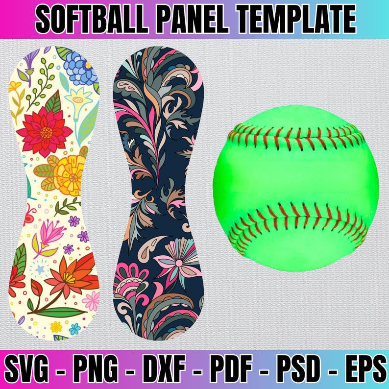 Softball Panel Template: Leather Photo Design (digital Download) - Etsy