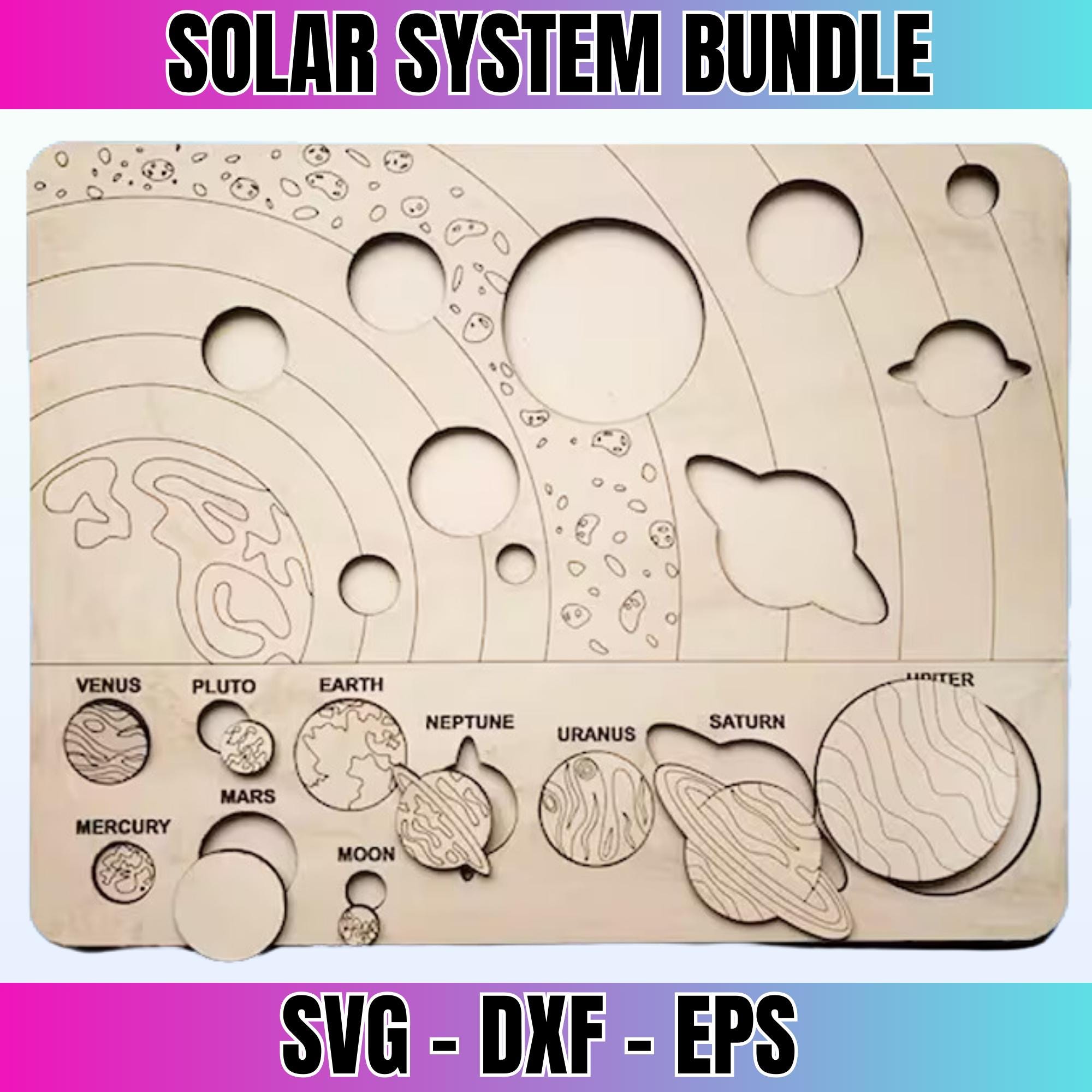 Solar System Wooden Jigsaw Puzzle SVG Laser Cut Files (digital Download ...