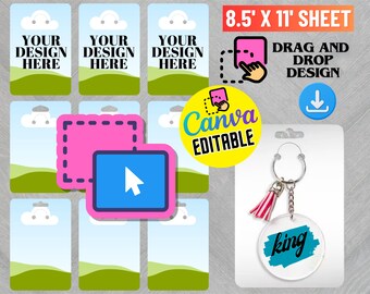 Keychain Display Card Template, Keyring Display Card Template, Keyring ...