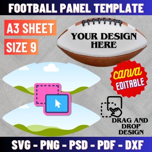 Football Panel Template, DIY Custom Photo Ball Wrap, Football Ball ...