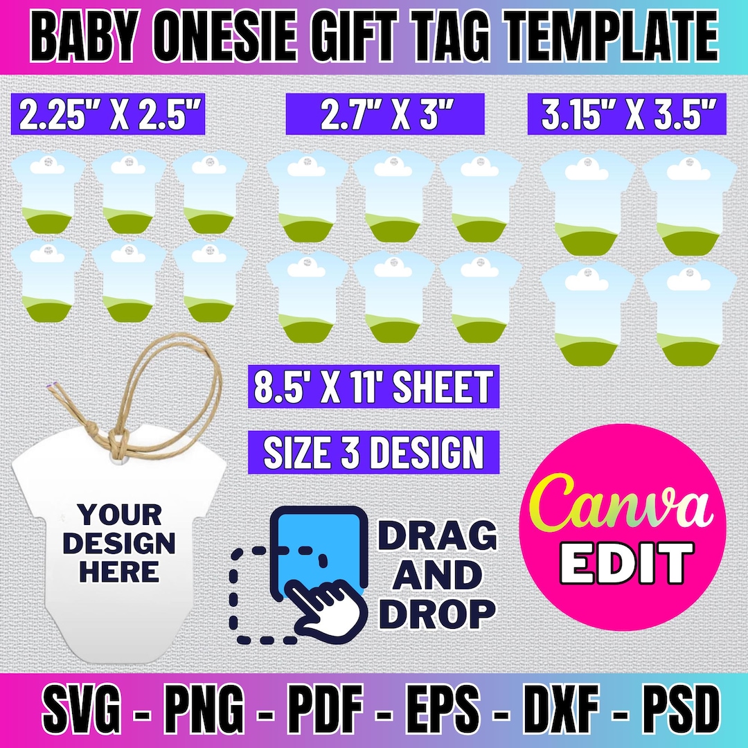 Baby Gift Tag SVG, Gift Tag Template Baby Shower Gift Tags Printable ...