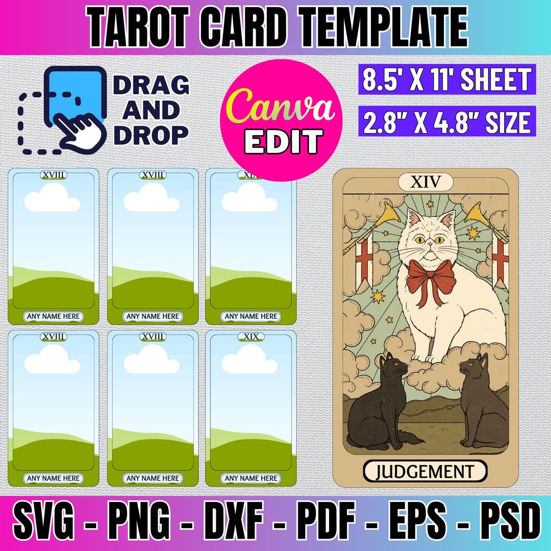 Tarot Card Template, Custom Tarot Card, DIY Tarot Card, Custom Card ...