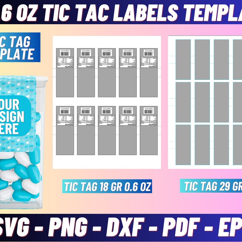 Tic Tac Label - Etsy