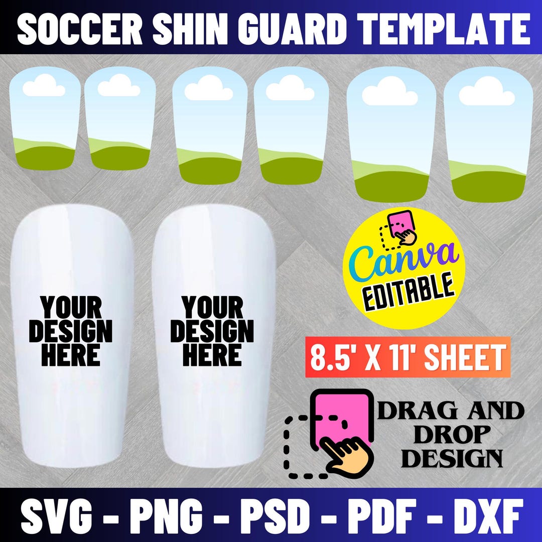 Soccer Shin Guard Pads Sublimation Template, Custom Shin Pads ...