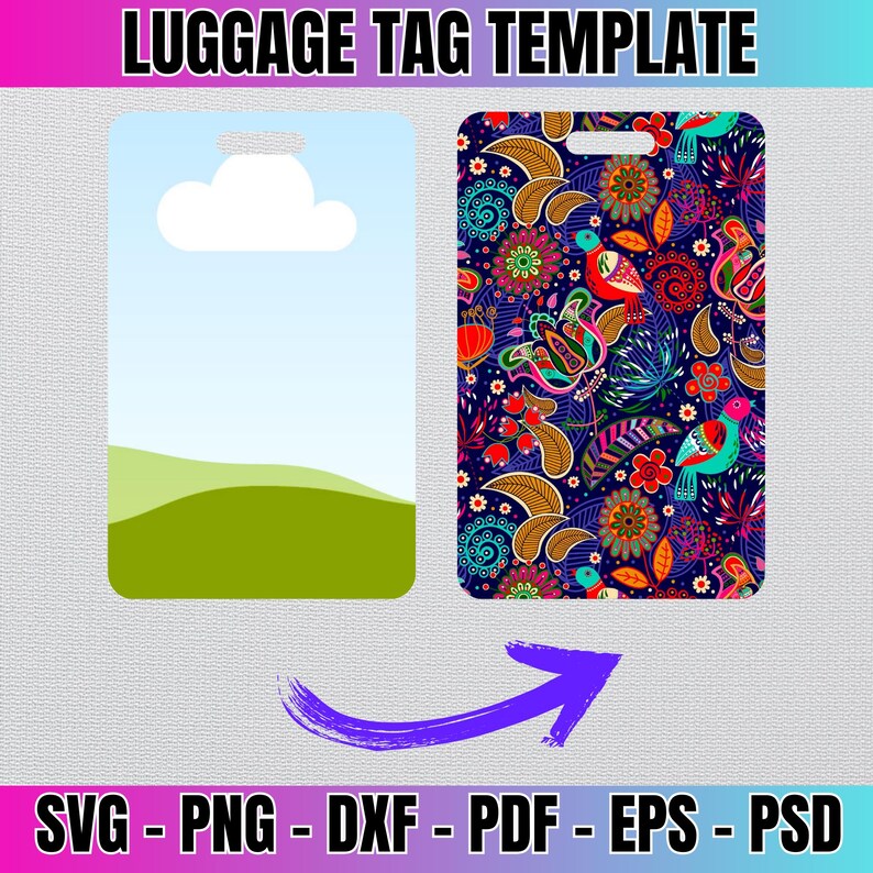 Luggage Tag Template: Canva Editable, SVG, PNG, EPS (digital Download ...