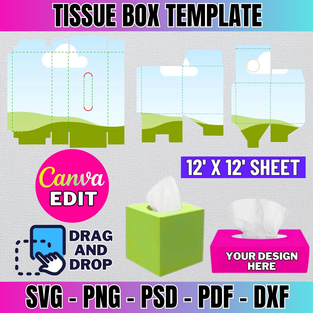 Tissue Box Template Bundle, Tissue Box Svg, Tissue Box Template, Tissue ...