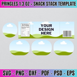 Pringles 1.3 Oz Label Template: Snack Stack Chip Topper (digital ...