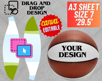 Basketball Panel Template, Size 7 Basketball Template, Canva Template ...