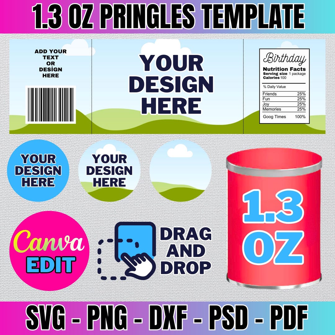 Pringles 1.3 Oz Label Template: Snack Stack (digital Download) - Etsy