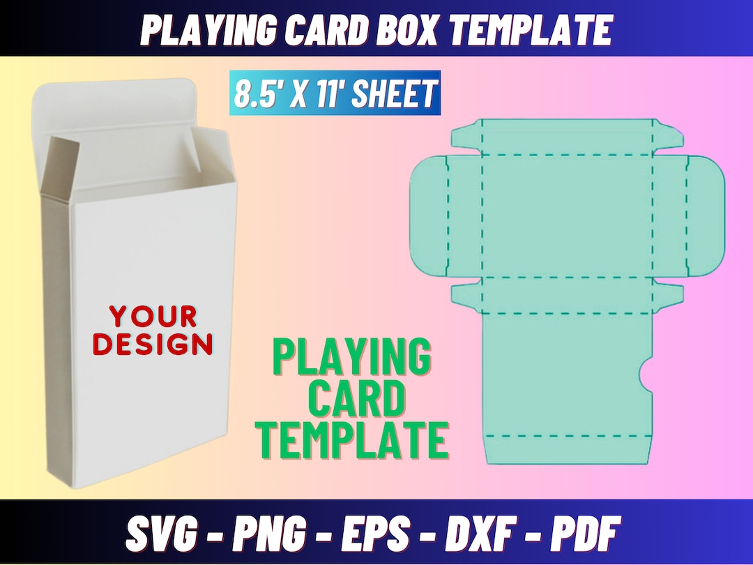 Playing Card Box Template Svg, Box Svg, Box Template Svg, Gift Box Template, Party Favor Box Svg ...