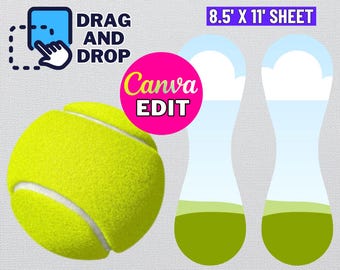 Tennis Ball Panel Template, Tennis Panel Template, Tennis Ball Template ...