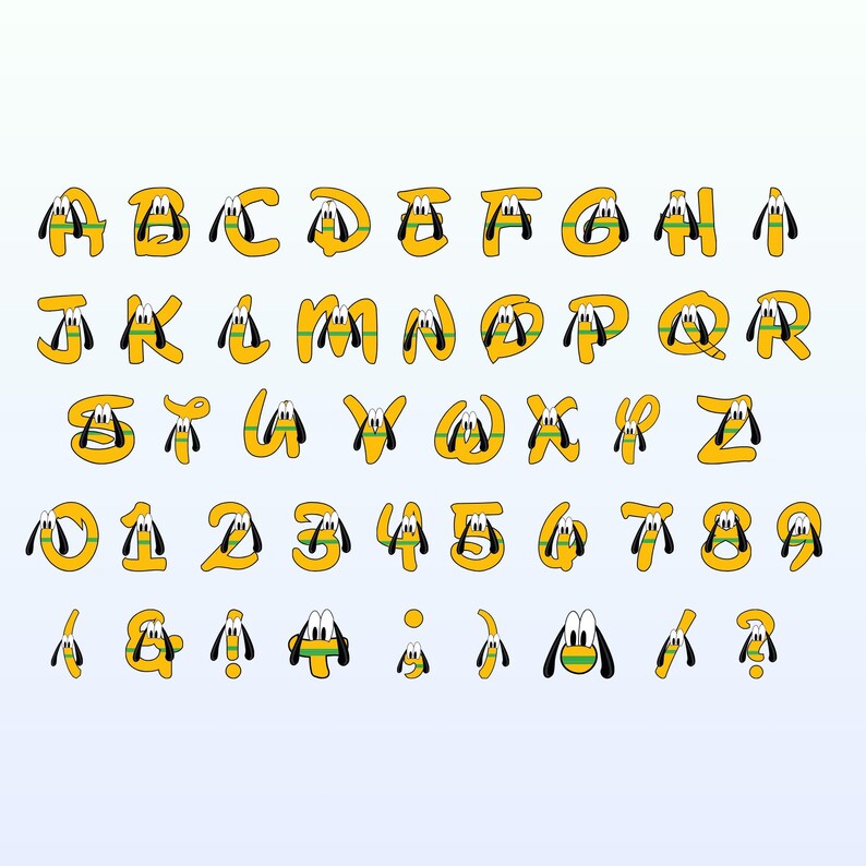 Mickey Mouse Alphabet SVG, Disney Font Mega Bundle (digital Download ...