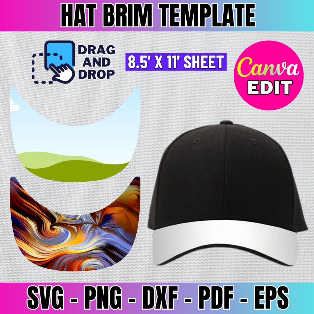 Hat Brim Template SVG: Baseball Cap Brim Design (digital Download) - Etsy