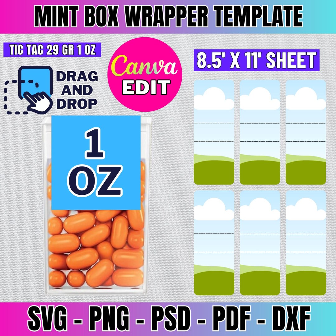 Mint Label Template: 1oz Mint Box Wrapper, Canva Editable (digital ...