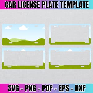 Car License Plate Template Bundle: Sublimation Design (digital Download ...