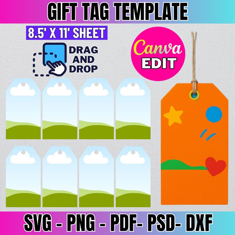 Canva Editable Gift Tag Template: Printable Hang Tags (digital Download ...