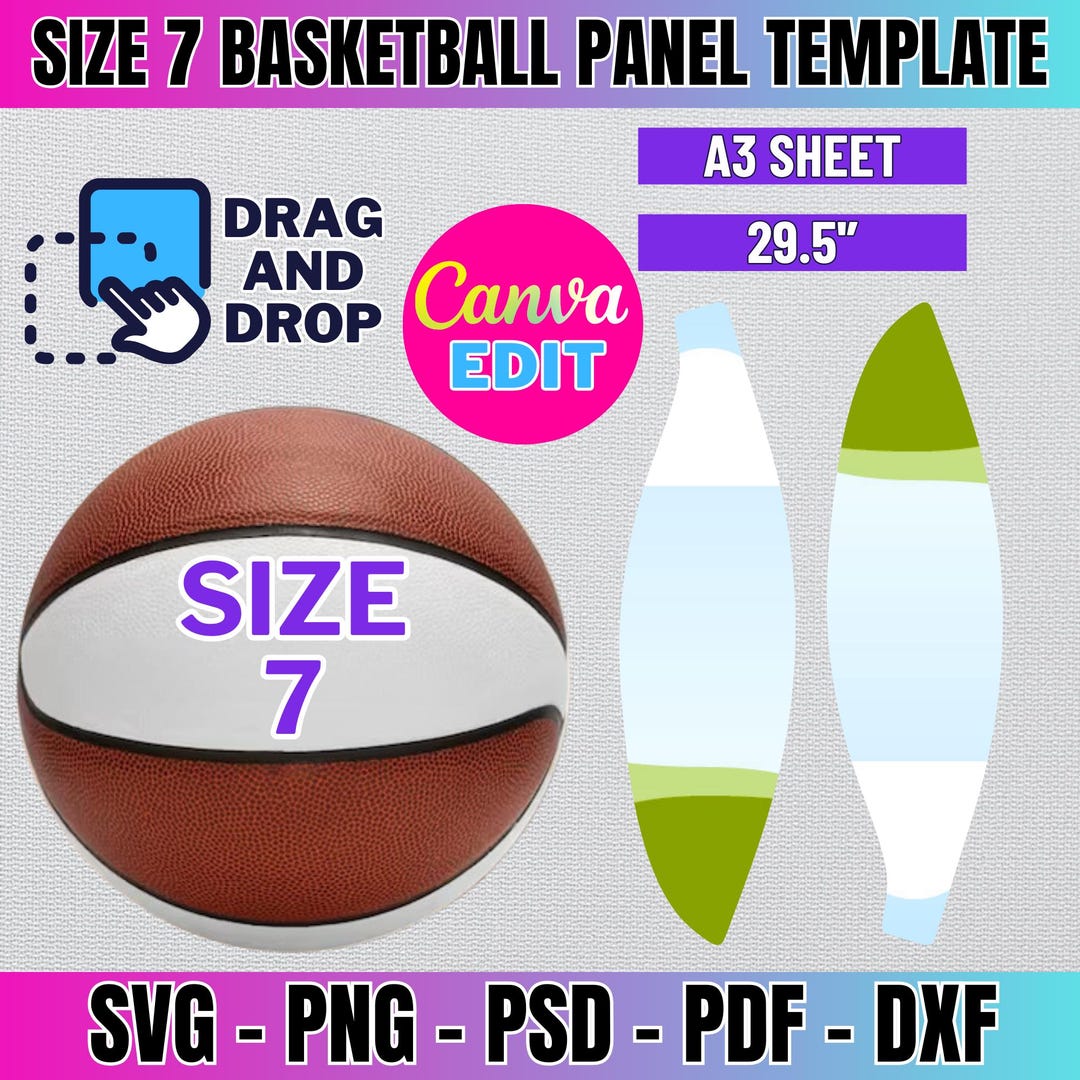 Size 7 Basketball Panel Template: Photo Basketball, Canva Editable ...