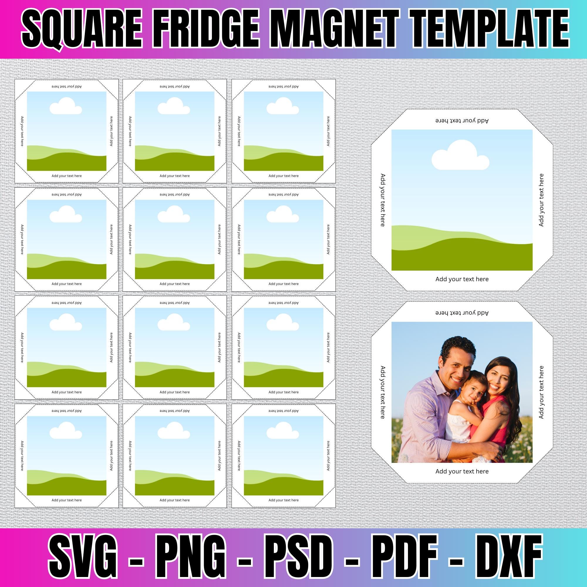 2x2 Square Fridge Magnet Template: Canva Edit (digital Download) - Etsy
