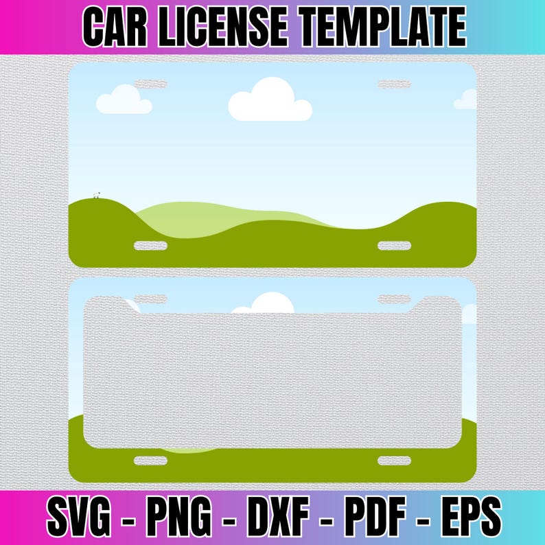 Car License Plate Sublimation Template (svg, Png, Eps, Dxf) (digital ...