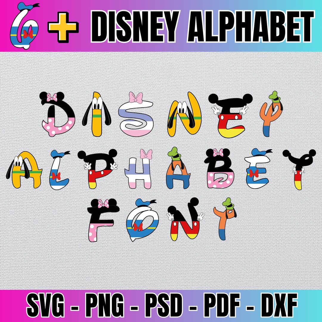 Mickey Mouse Alphabet SVG, Disney Font Mega Bundle (digital Download ...