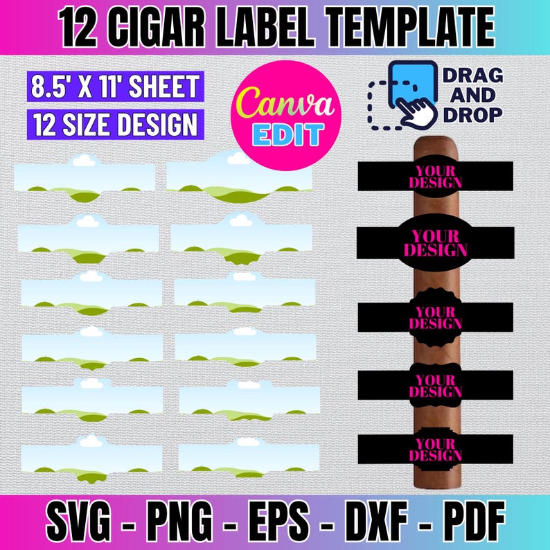 Cigar Label Template Bundle, Canva Edit (digital Download) - Etsy