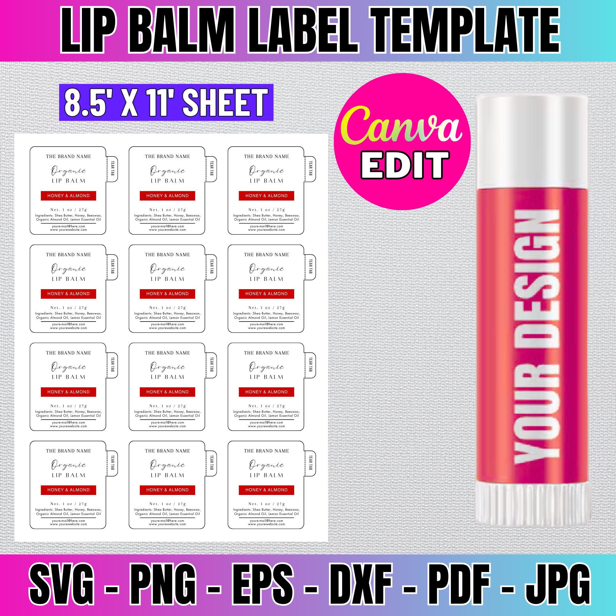 Lip Balm Label Template: Canva Editable, Round Label SVG (digital ...