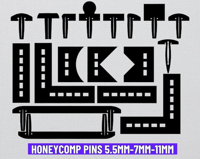 Honeycomb Pins Svg ,glowforge Pins Bundle, Honeycomb Pins Svg, Crumb ...