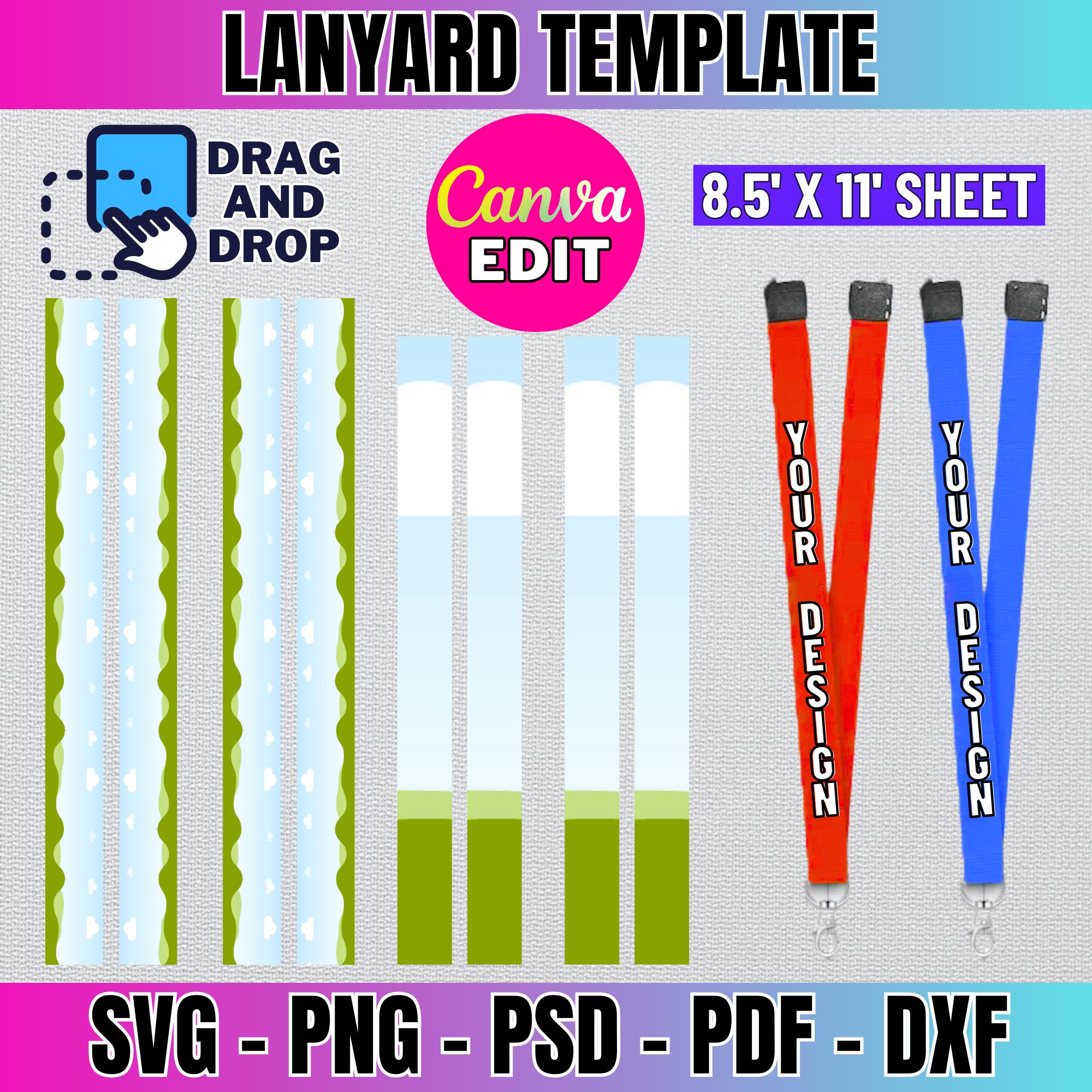 Sublimation Lanyard Template: Breakaway Neck Lanyard, Canva Editable ...