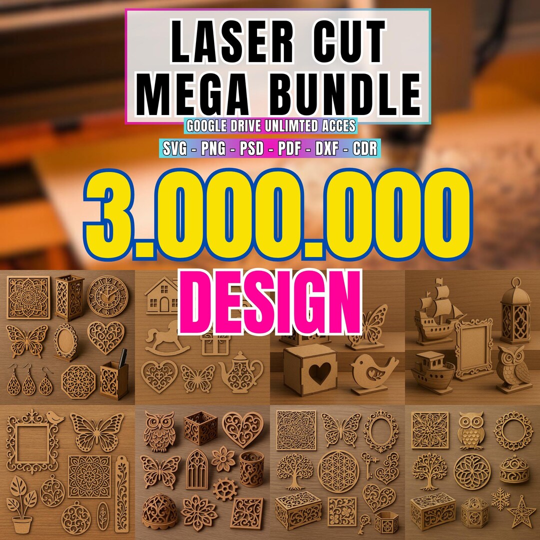 3.000.000 Laser Cut Files Mega Bundle: Engraving Patterns (digital ...