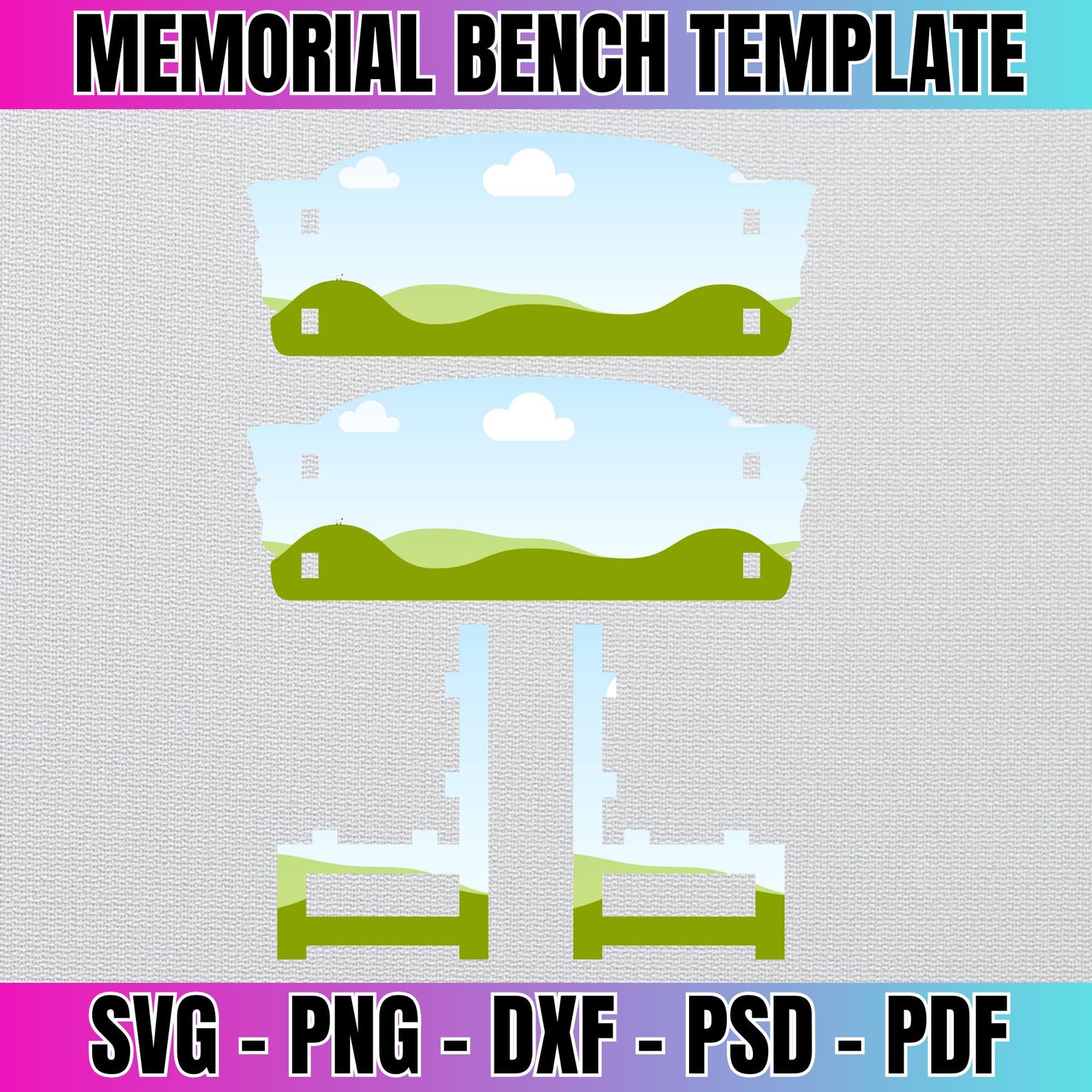 Memorial Bench Template: Laser Cut Files (digital Download) - Etsy