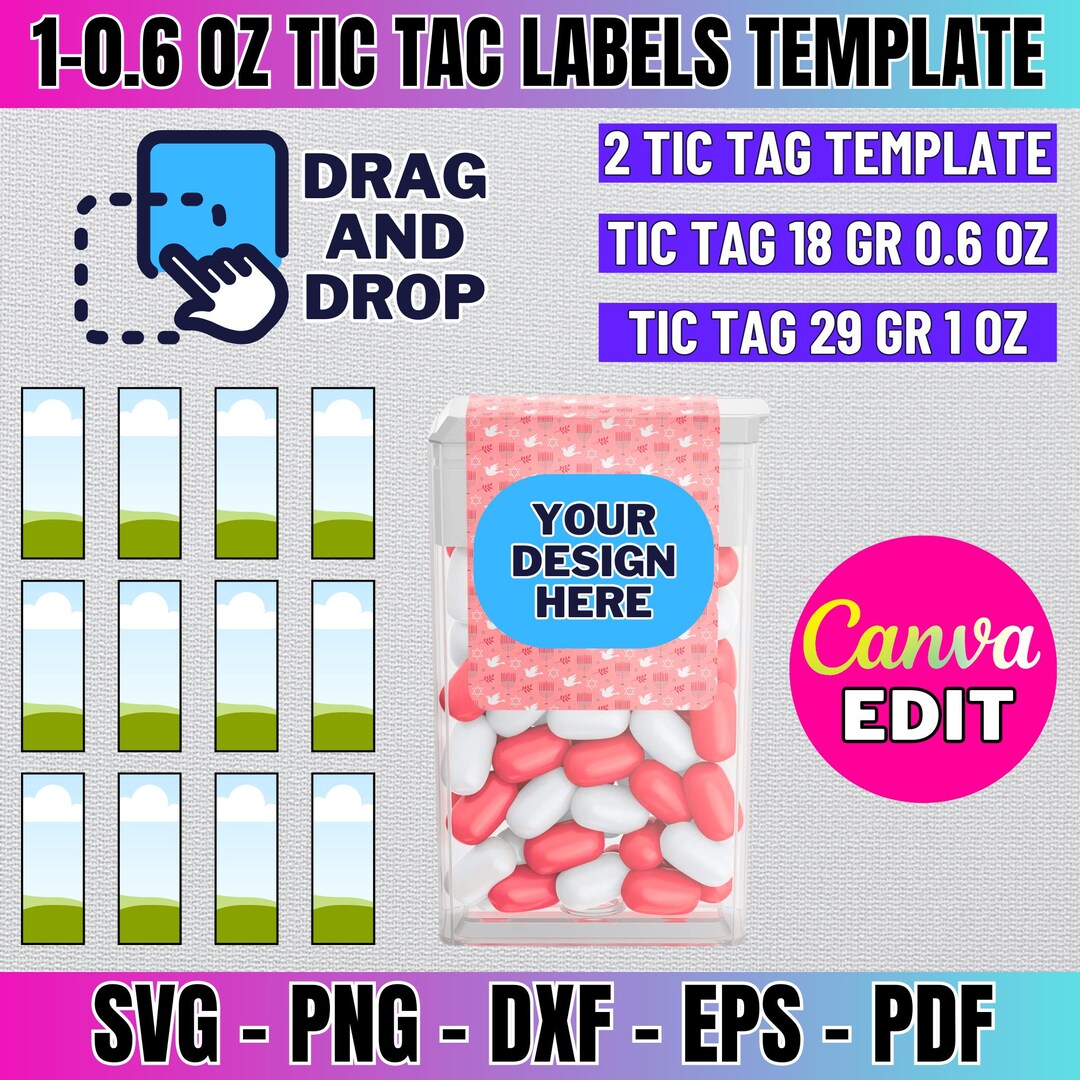1-0.6 Oz Tic Tac Labels Template Svg, Tic Tac Blank Wrapper Template ...