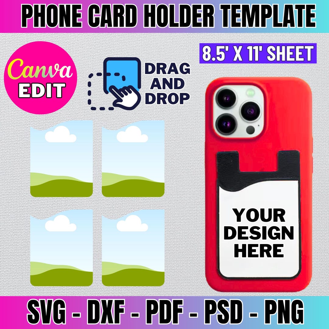 Phone Card Holder Template, Sublimation Design (digital Download) - Etsy