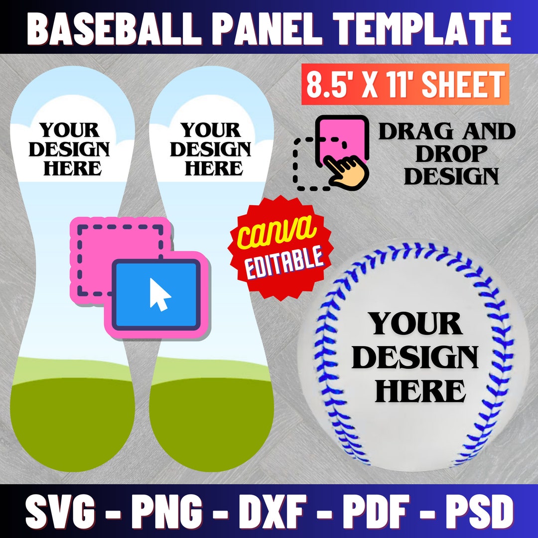 Baseball Panel Template Svg, Baseball Leather Blank Template, Photo ...