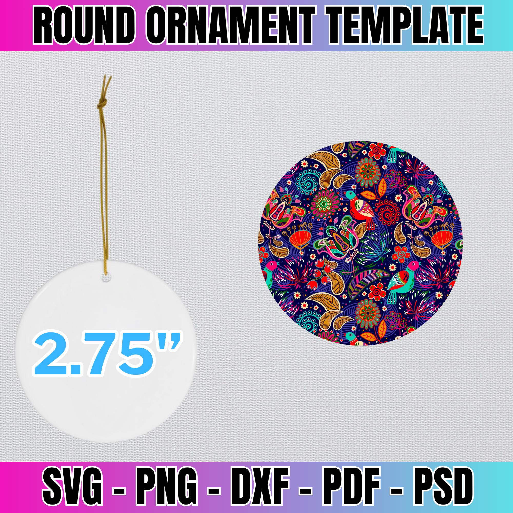 Round Ornament Template Bundle: Ceramic & Gift Tag Design (digital ...