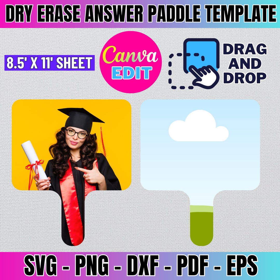 Dry Erase Answer Paddle Template: Canva, Cricut, Sublimation (digital ...