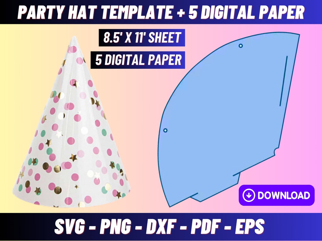 Party Hat Template Party Hat Svg Birthday Hat Template Blank Hat