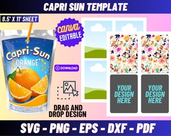 Capri Sun Template, Blank Capri Sun Template, Juice Pouch Label, Juice ...