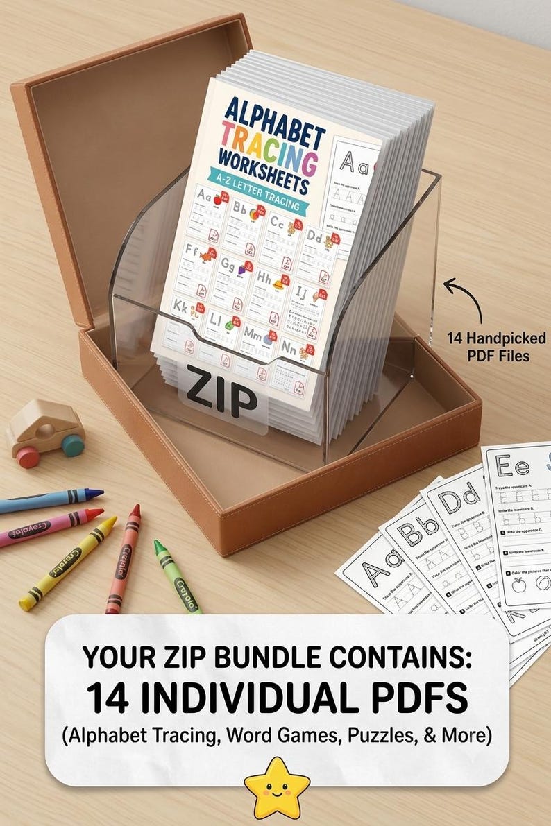 Alphabet Tracing Worksheets A-Z | Handwriting Practice for Kids (PDF ...