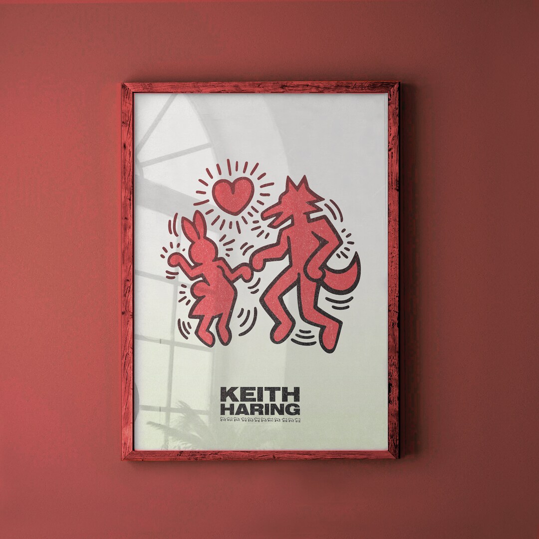 Keith Haring Wall Art Pop Art Decor Minimalist Drawing - Etsy
