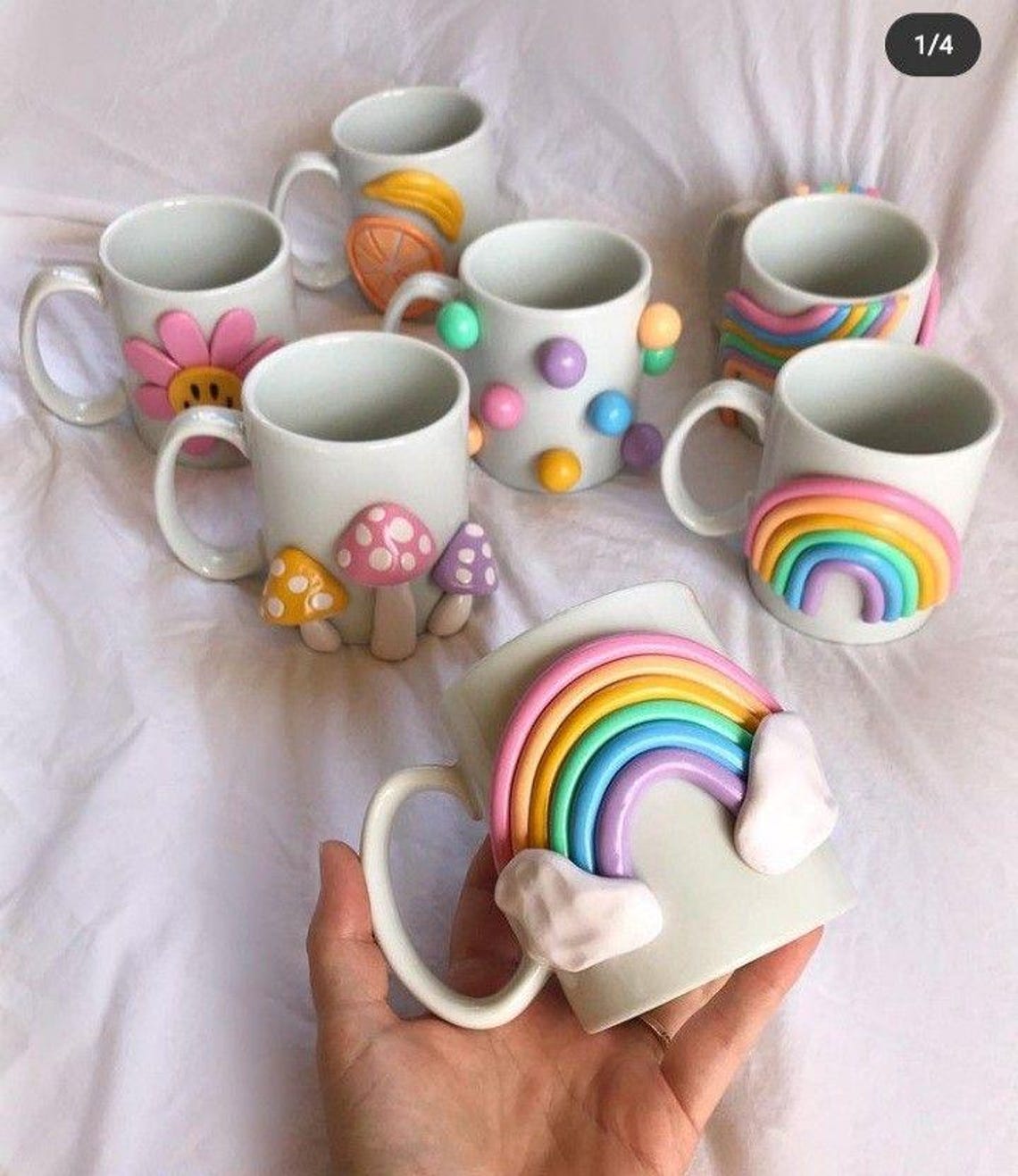 Pastel-colored Mugs - Etsy