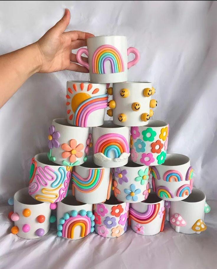 Pastel-colored Mugs - Etsy