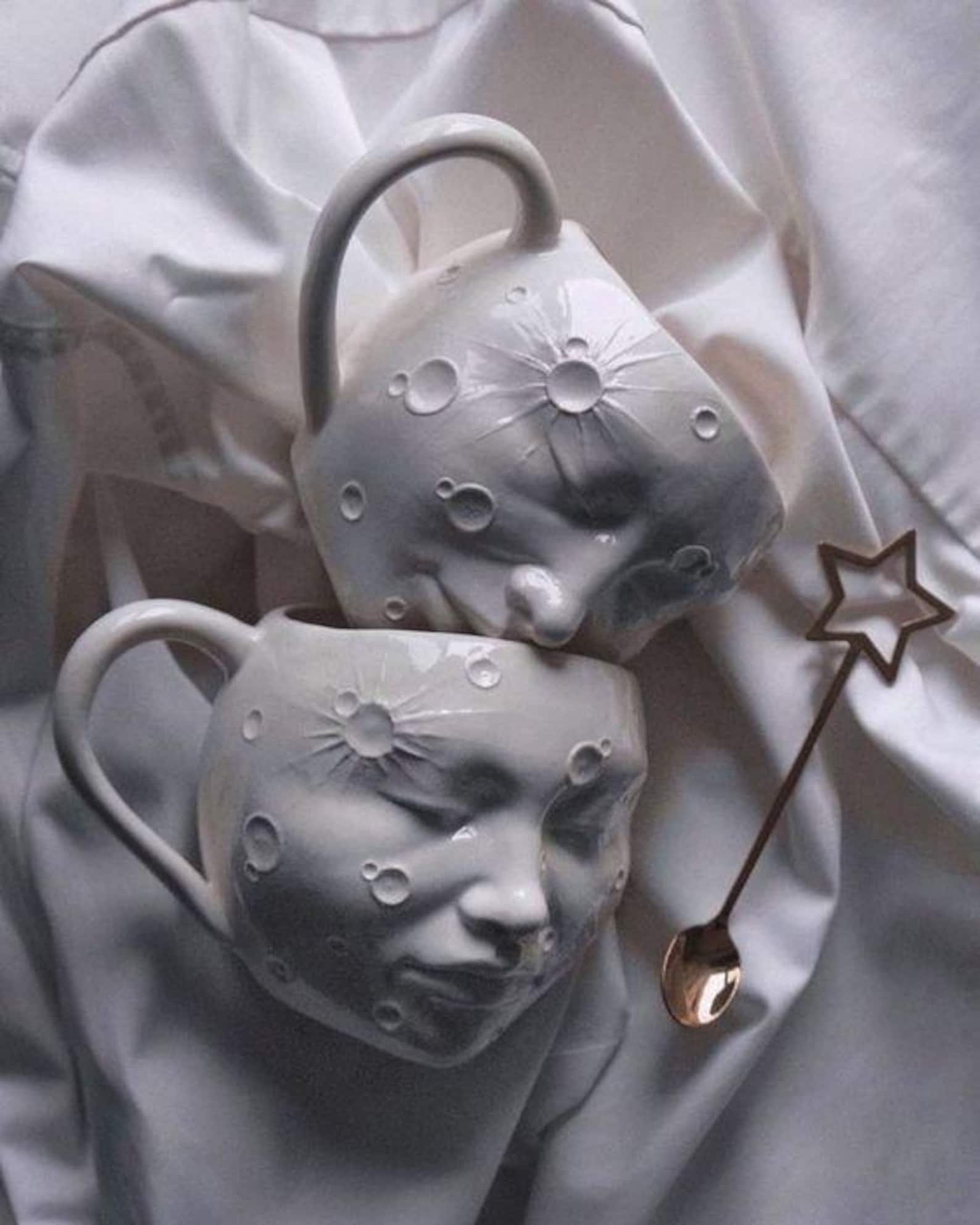 Moon-faced 3D Design Mug - Etsy
